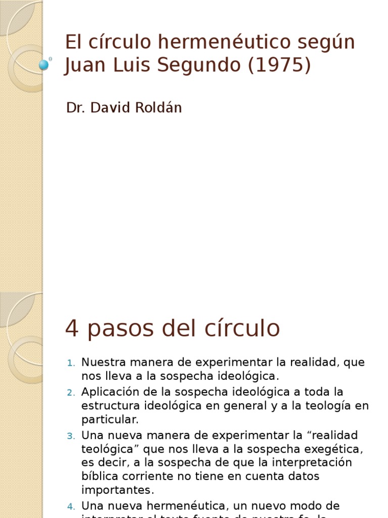 JUAN LUIS SEGUNDO, Circulo Hermeneutico | PDF