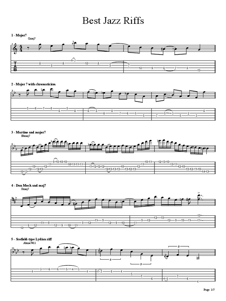 25 Best Jazz Riffs PDF | PDF | Musical Compositions | Musicology
