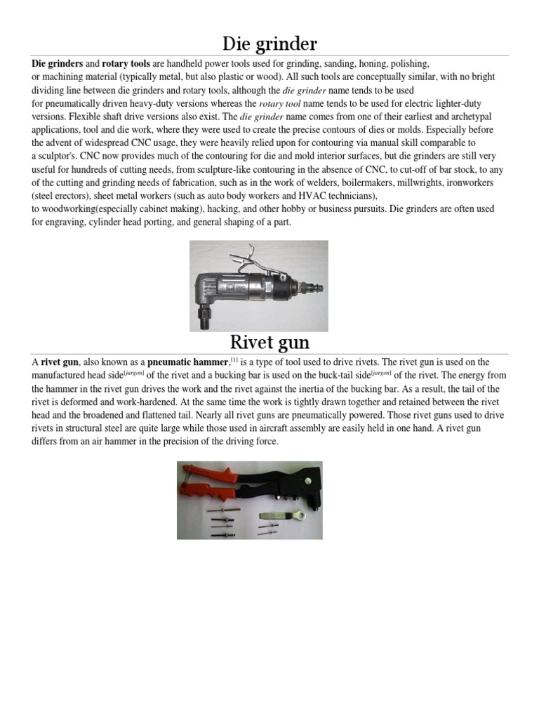 Die Grinder: Die Grinders and Rotary Tools Are Handheld Power Tools ...