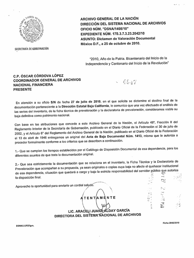 Acta de Baja Documental | PDF