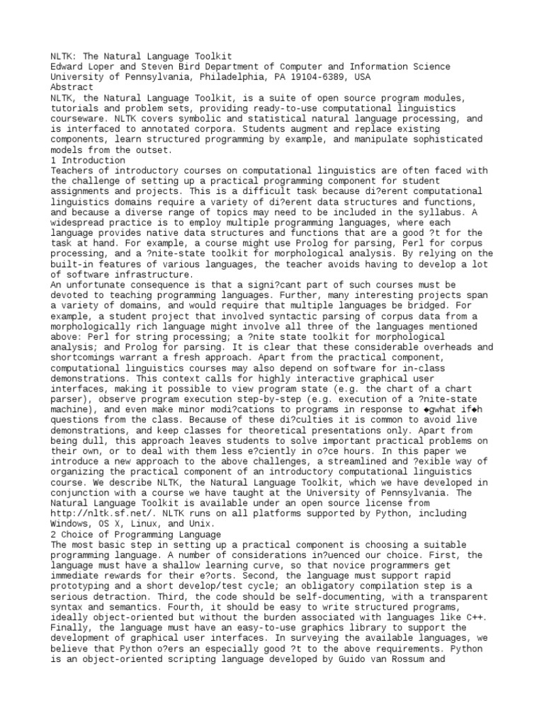 NLTK | PDF | Parsing | Python (Programming Language)