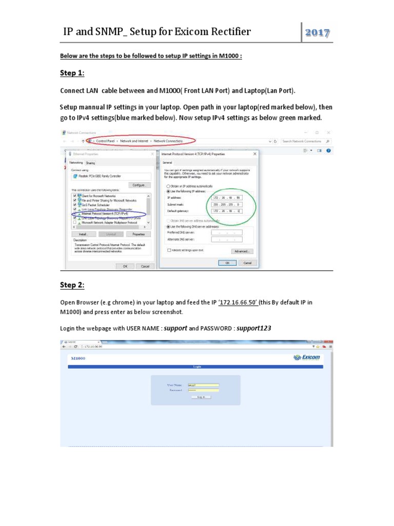 IP & SNMP Setup Guide for M1000 | PDF