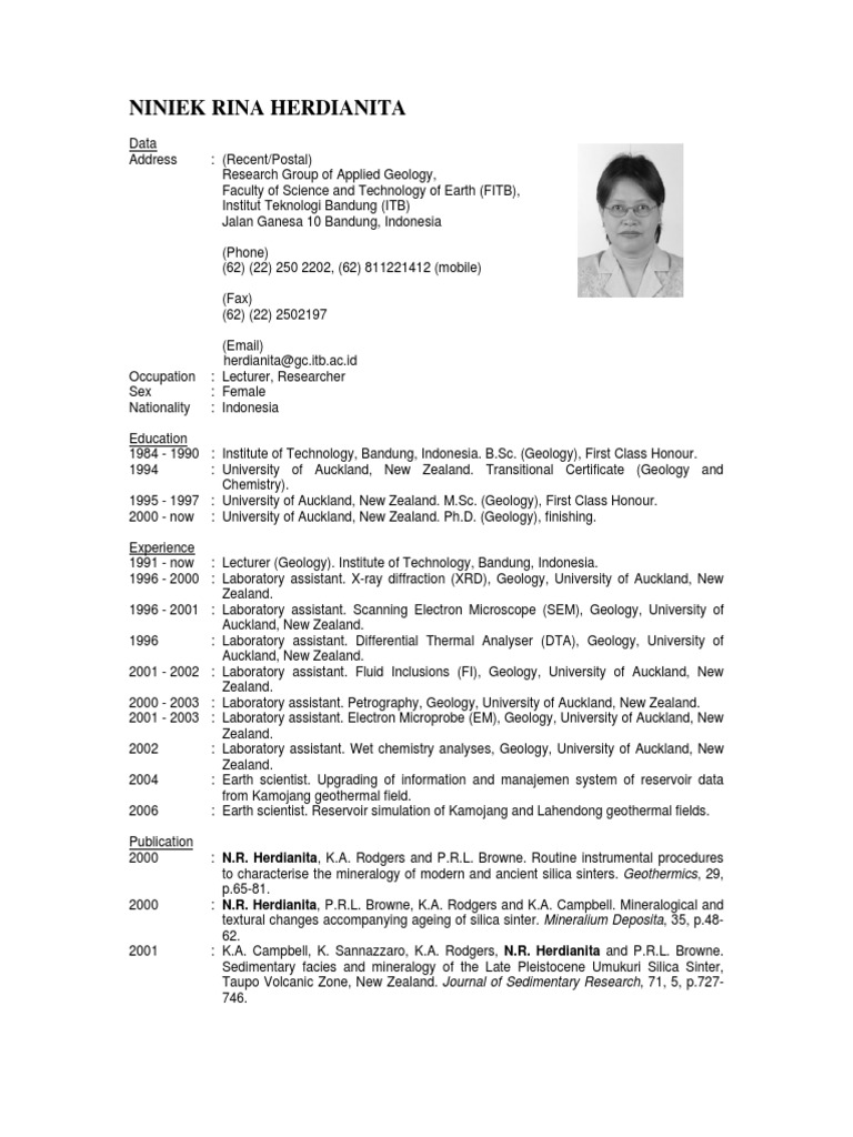 CV Complete RINA | PDF | Groundwater | Geology