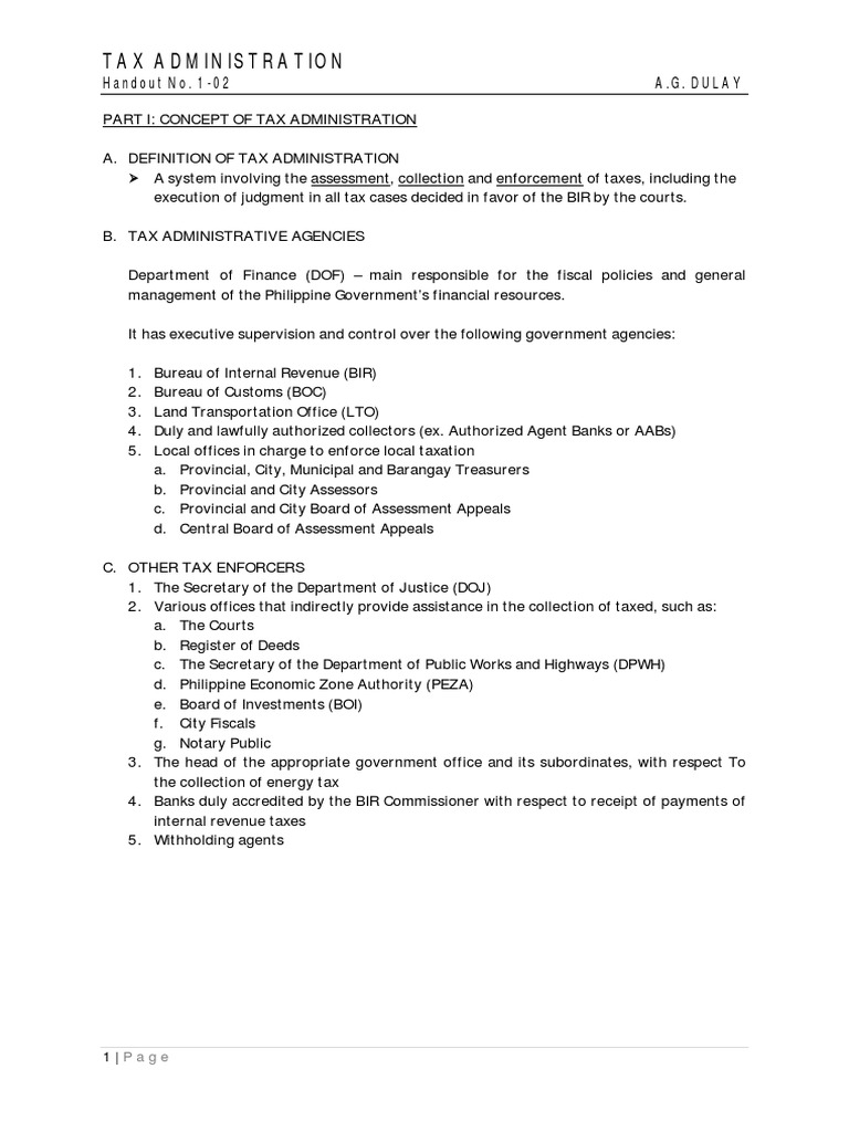 Income Taxation Handout No. 1-02 Complete Text | PDF | Taxpayer | Receipt