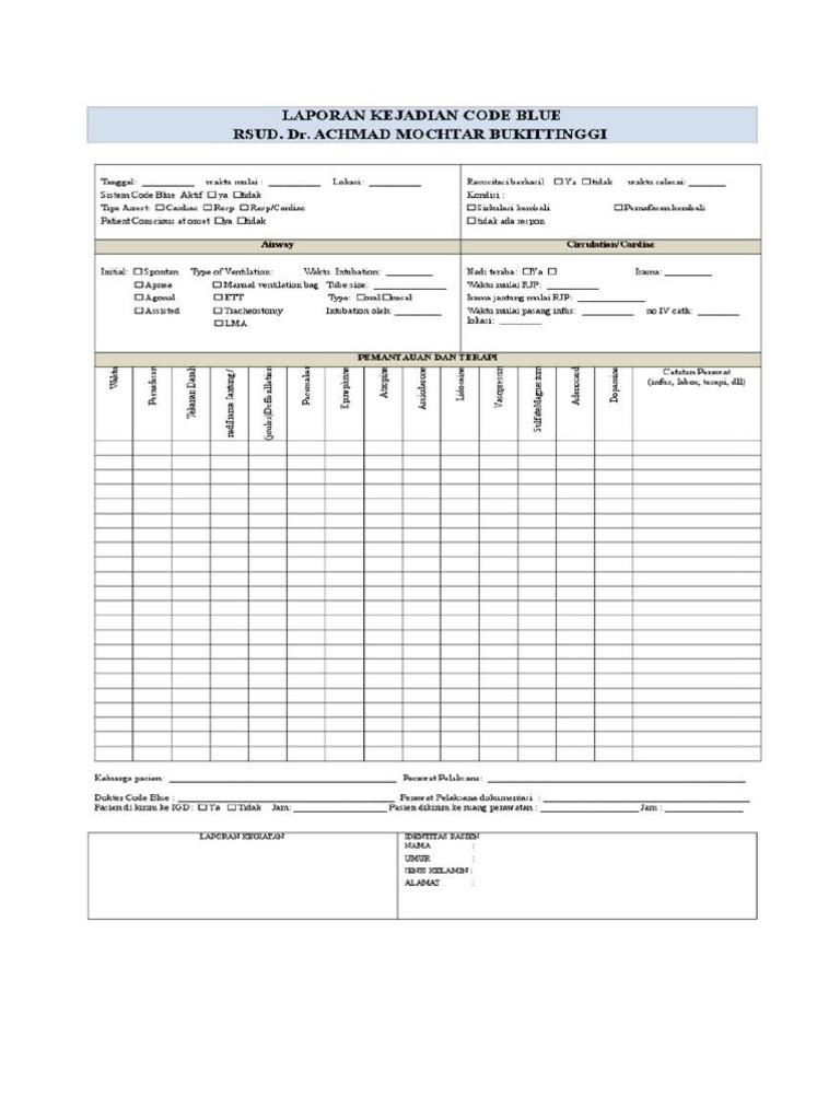 Form Dokumentasi Code Blue | PDF