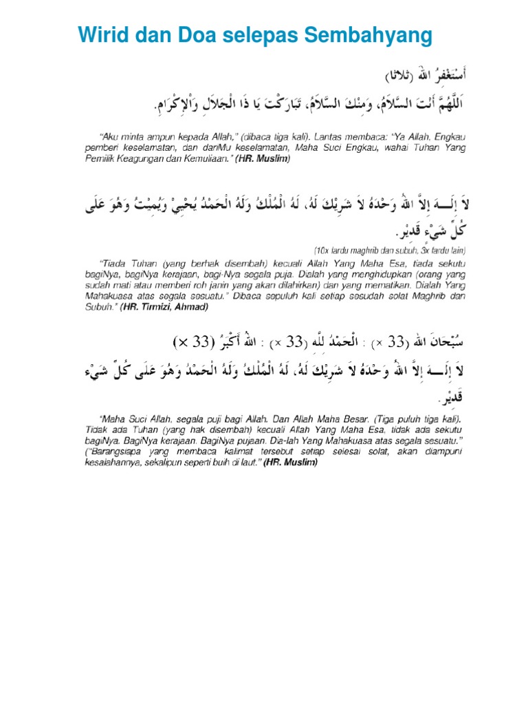 Doa Lepas Sembahyang | PDF