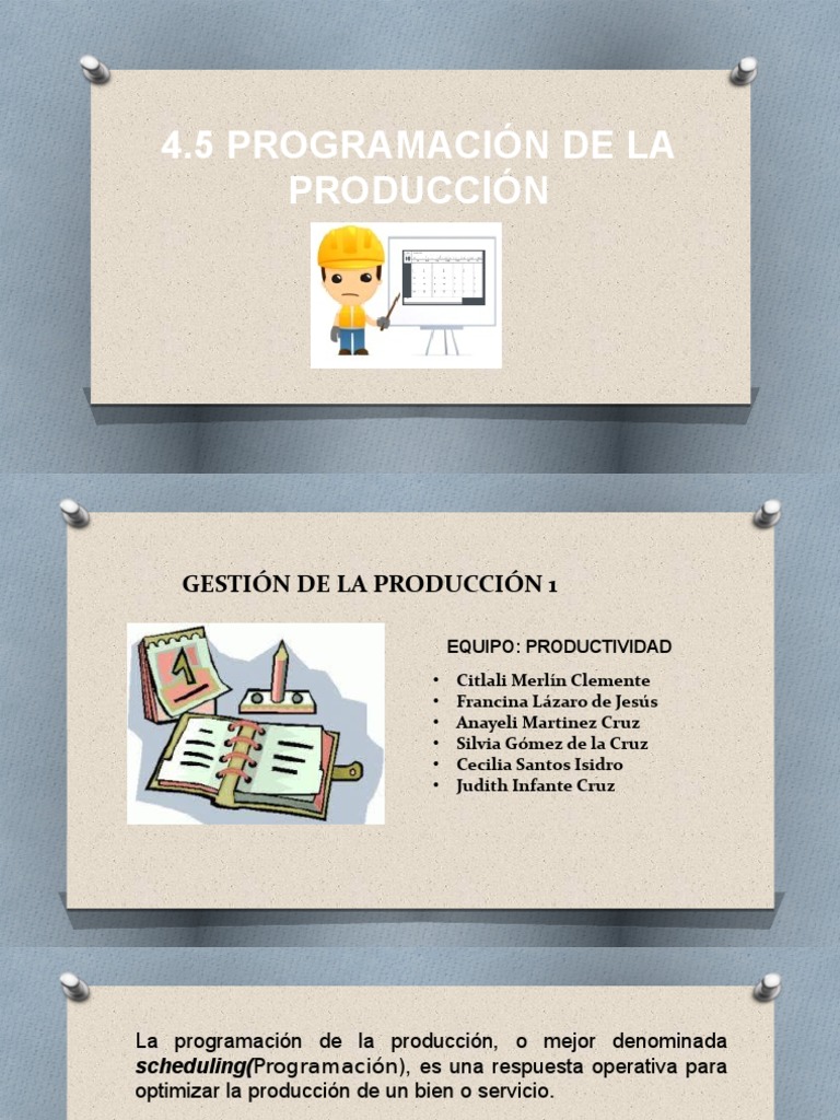 4.5 Programacion de La Produccion | PDF | Unidades de medida ...