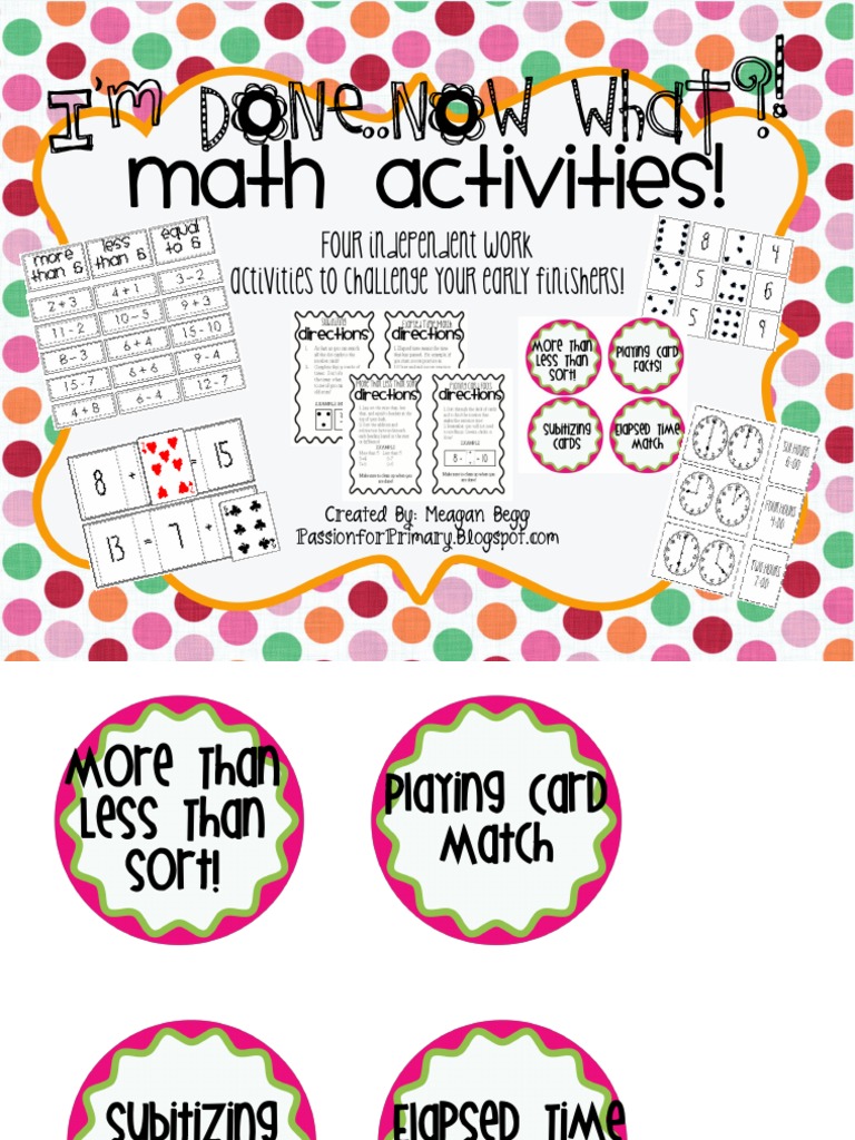 Early Finisher Math Activities | PDF | Games Of Chance | Gaming