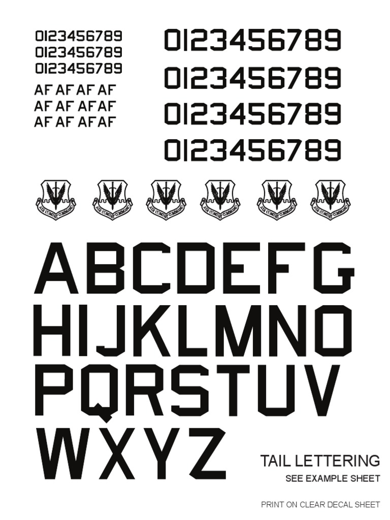 Tail Lettering: See Example Sheet | PDF