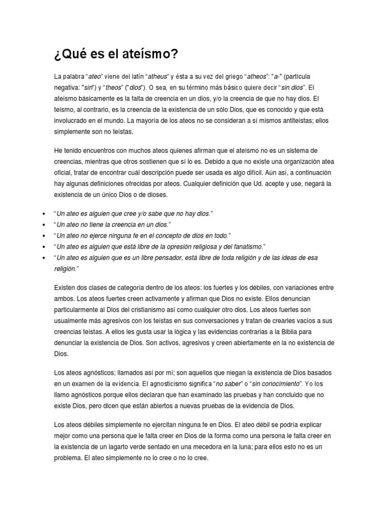 Qué Es El Ateísmo | PDF | Religión Egipcia Antigua | Ateísmo