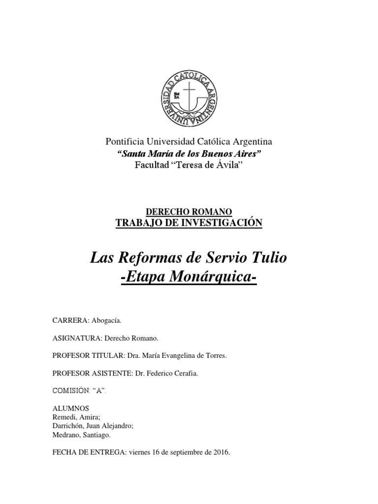 Reformas de Servio Tulio en Roma | PDF | Roma antigua | Gobierno