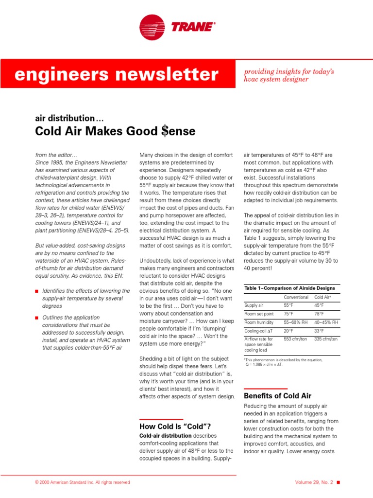 Engineers Newsletter Air Distribution Cold Air Makes Good Sense ...