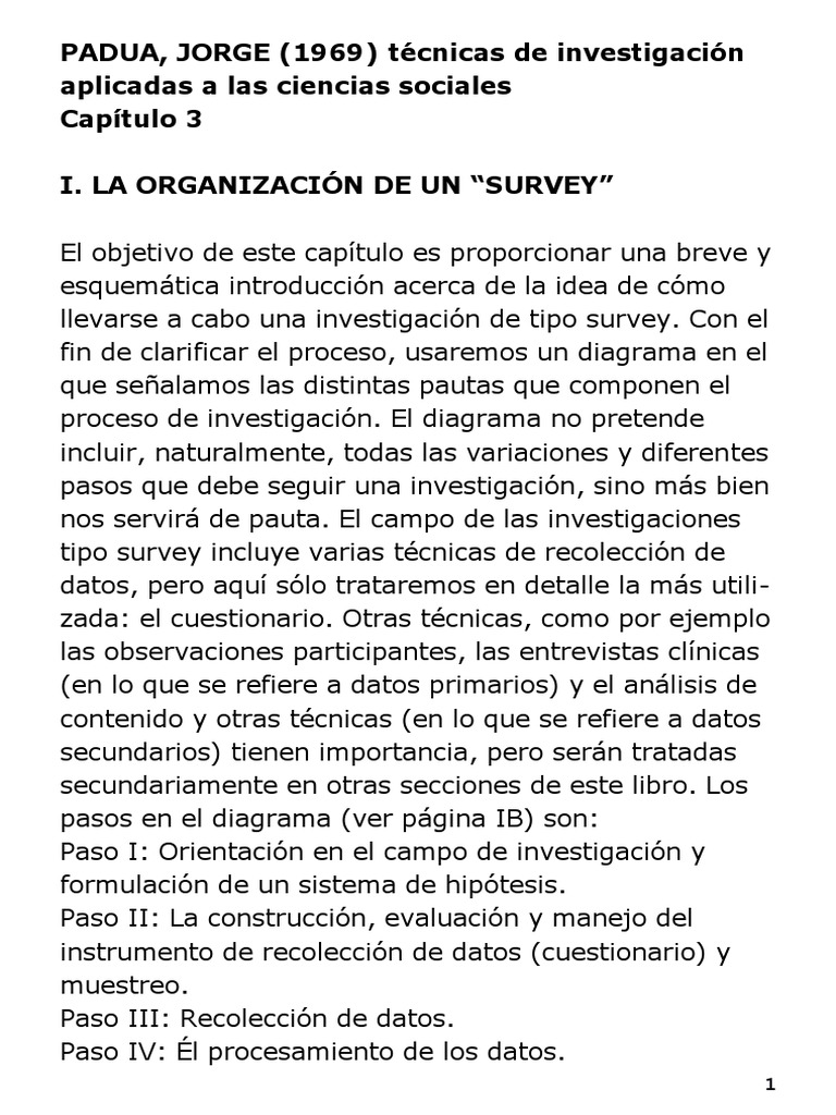 PADUA, JORGE (1969) Técnicas de Investigación Aplicadas A Las Ciencias ...