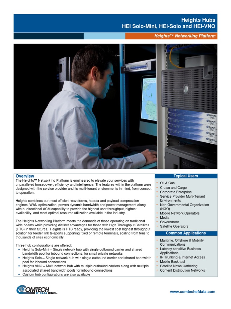 Comtech/EFData Heights Hub Data Sheet | PDF | Quality Of Service ...