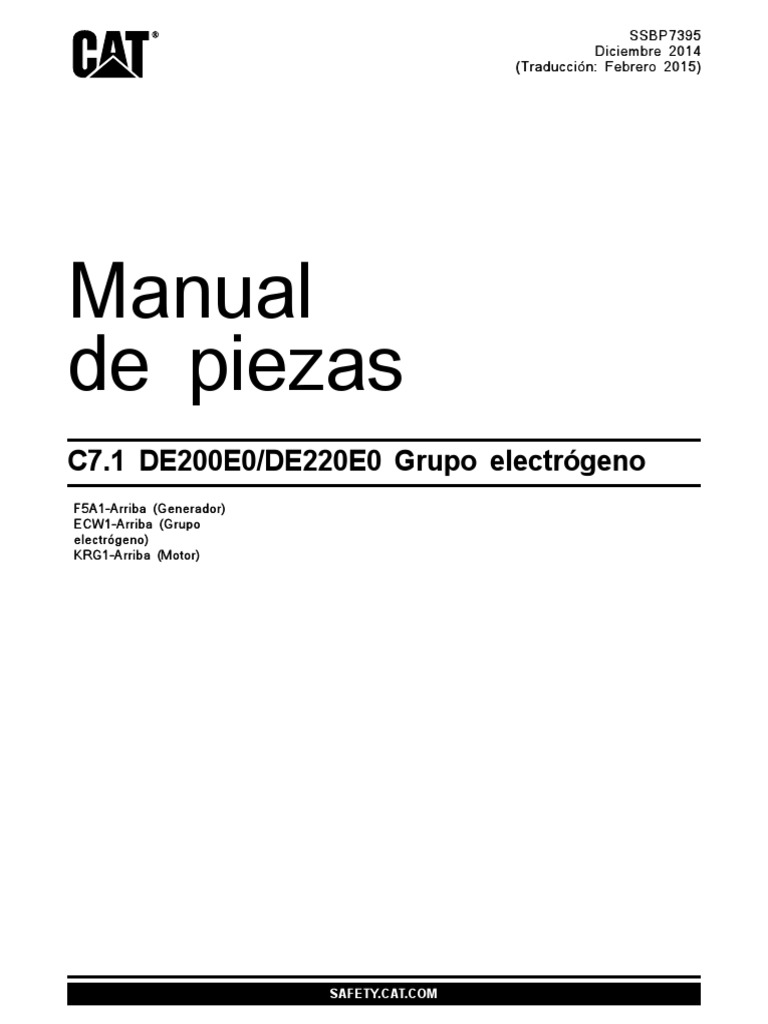Manual de Piezas DE200E0/DE220E0 GRUPO ELECTROGENO | PDF | Información ...
