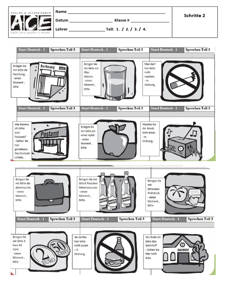 Goethe A1 Sprechen Teil 3 - Speaking Practice | PDF