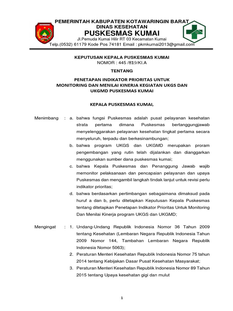 SK Indikator Ukgs Dan Ukgmd | PDF