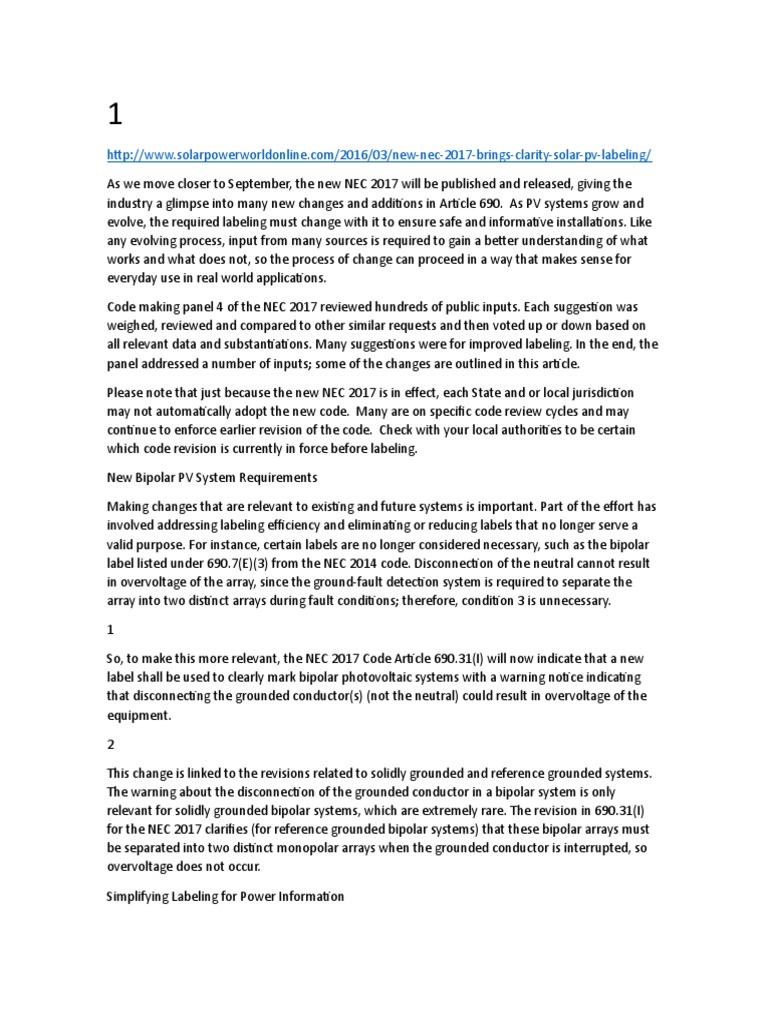 Nec 2017 | PDF | Energy Storage | Direct Current