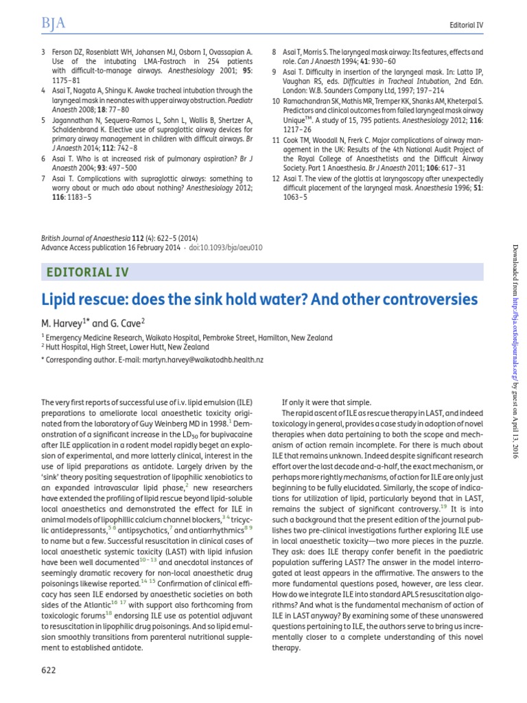 4.3) Lipid Rescue. Does The Sink Hold Water and Other Controversia ...