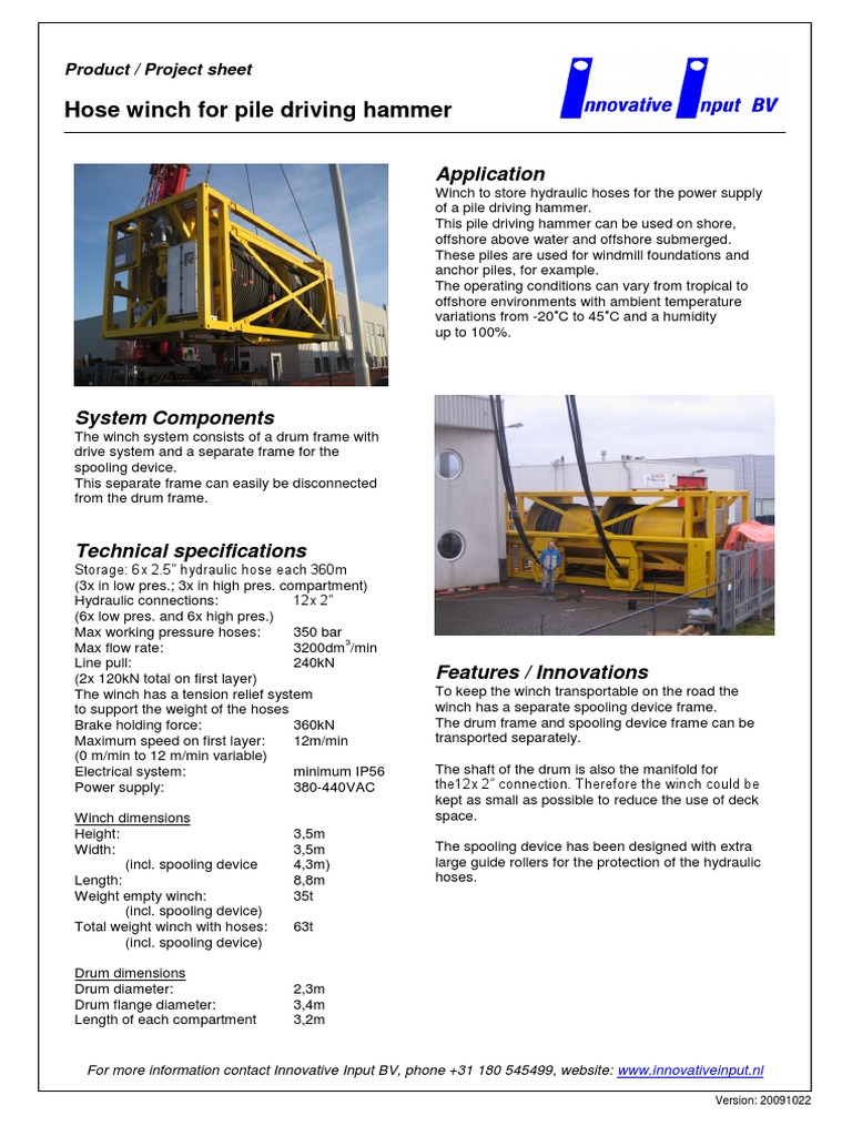Leaflet Hose Winch For Pile Driving Hammer (Menck) PDF | PDF | Deep ...