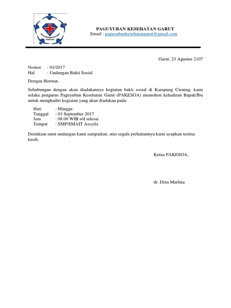 Contoh Surat Undangan Resmi | PDF