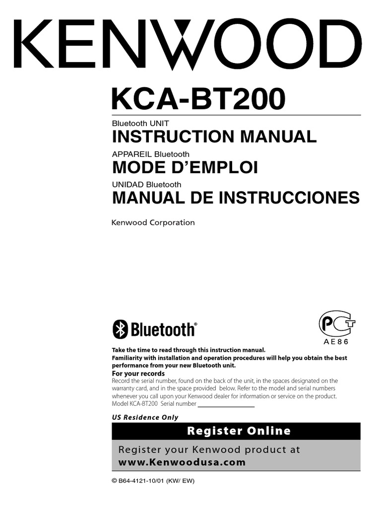 Kca BT200 | PDF | Bluetooth | Telephone