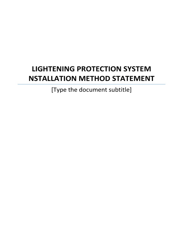 Method Statement For Lightening Protection System Installation | PDF ...