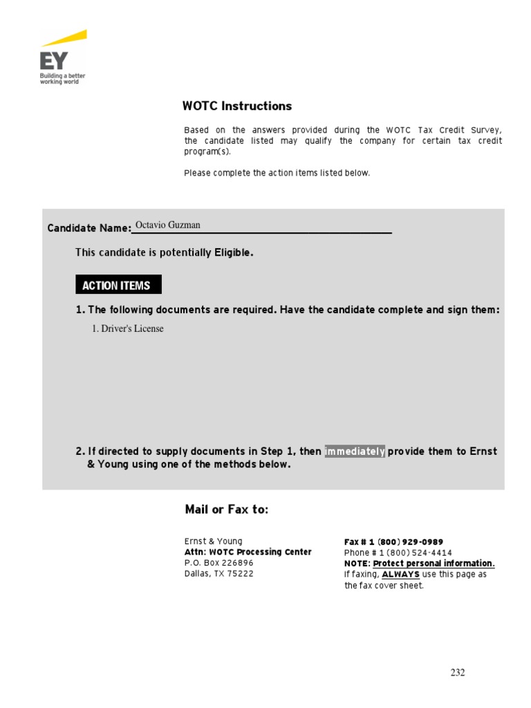 WOTC | PDF | Driver's License | Government