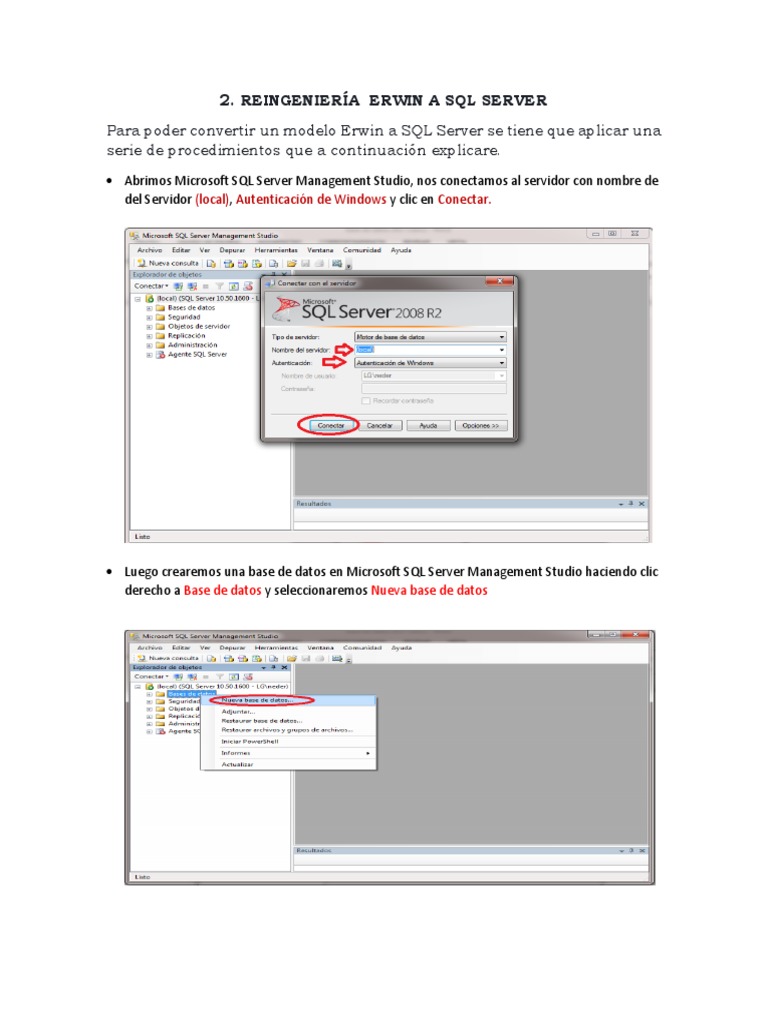 2.ERwin A SQL Server | PDF | Finanzas y dinero | Informática