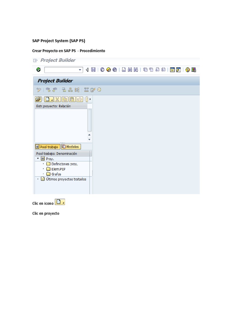 Crear Proyecto en SAP PS: Procedimiento | PDF | Informática