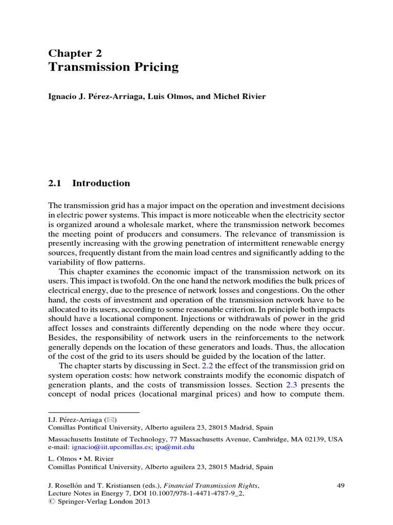 Transmission Pricing: Ignacio@iit - Upcomillas.es Ipa@mit - Edu | PDF ...