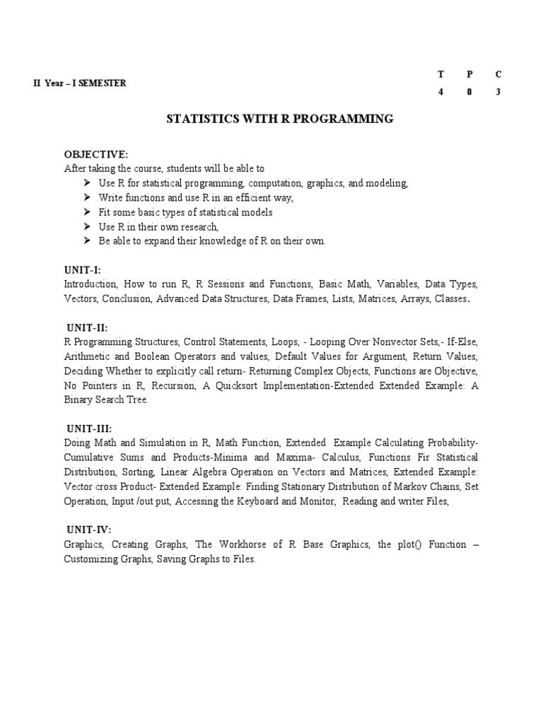 Statistics With R Programming Download Free Pdf R Programming Language Statistics