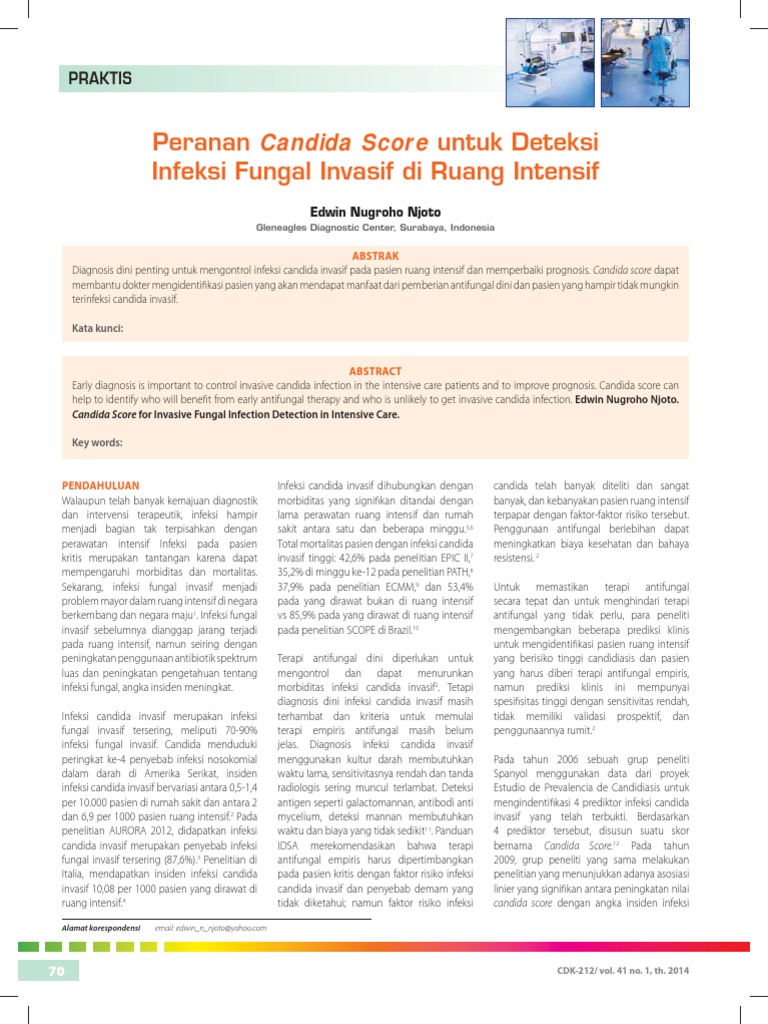 Candida Score untuk Deteksi Dini Infeksi Candida di Ruang Intensif | PDF