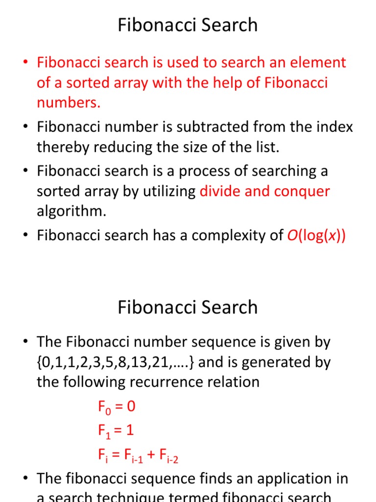 2 Fibonacci Searching Discrete Mathematics Mathematical Concepts