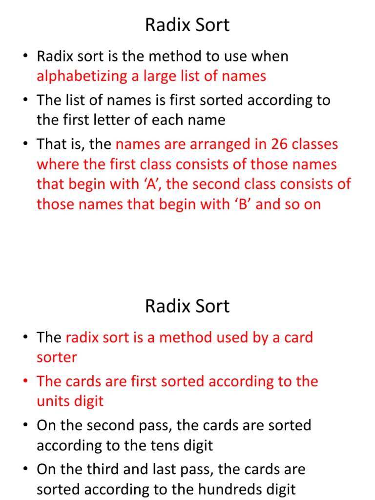 4radix Sort Pdf Discrete Mathematics Computing 