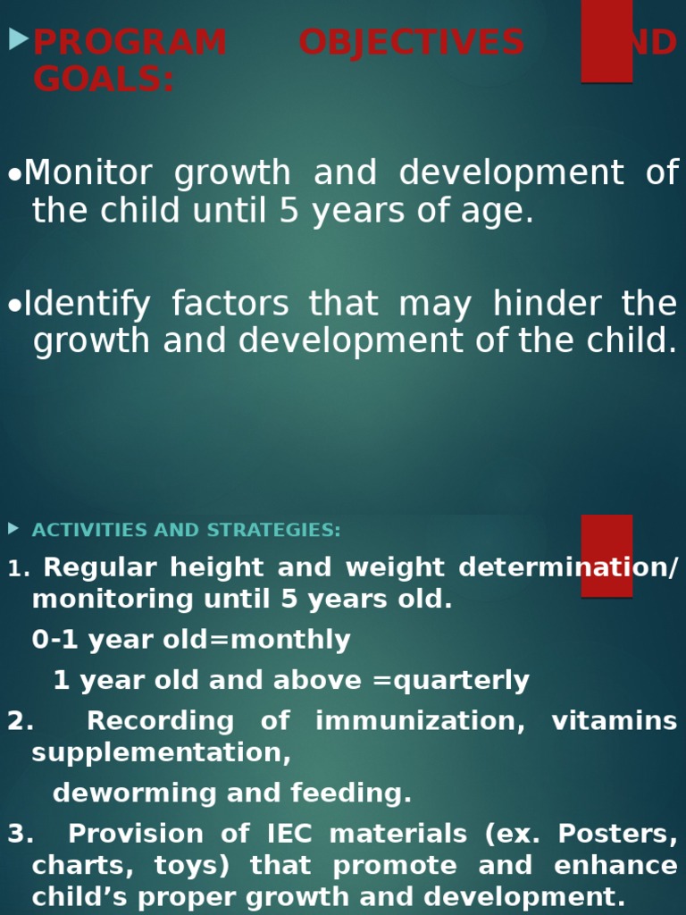 Program Objectives AND Goals | PDF | Breastfeeding | Infant Feeding