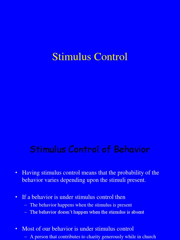 stimulus control and generalization .ppt | Reinforcement | Classical ...