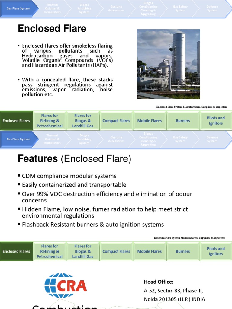 Enclosed Flare System Manufacturers - CRA | Download Free PDF | Biogas ...
