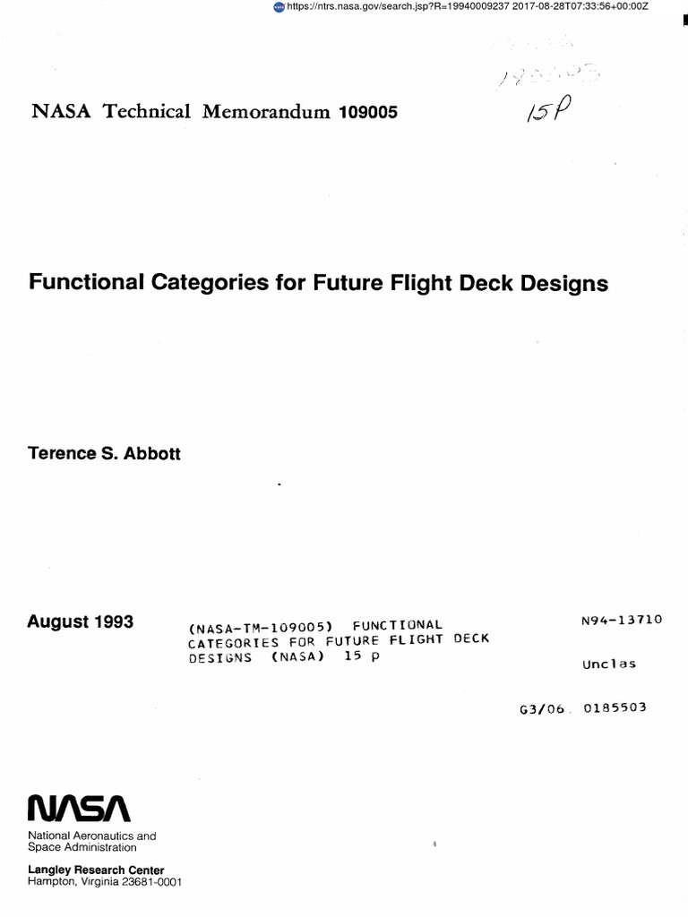 Functional Categories for Guiding Future Flight Deck Designs: Defining ...