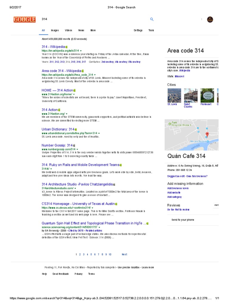 Area Code 314: About 459,000,000 Results (0.53 Seconds) | PDF | World ...