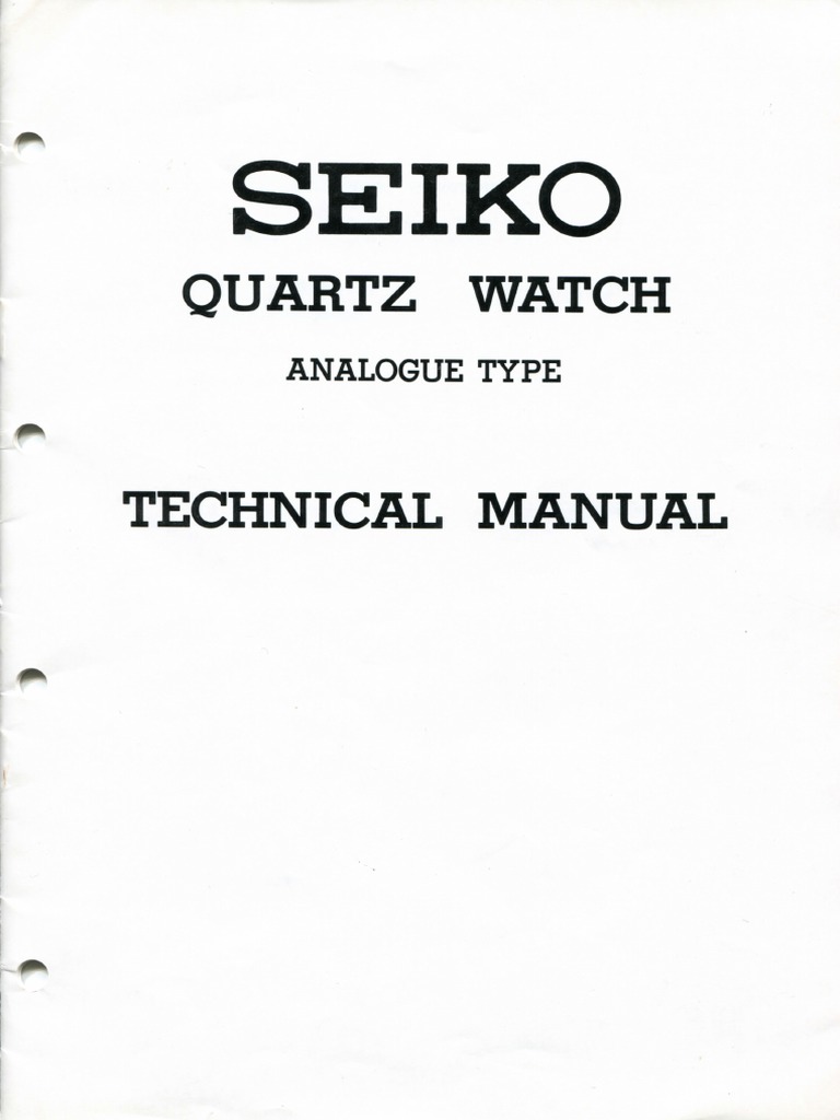 1980.07 Seiko Quartz Watch Analog Type Technical Manual | PDF | Watch ...
