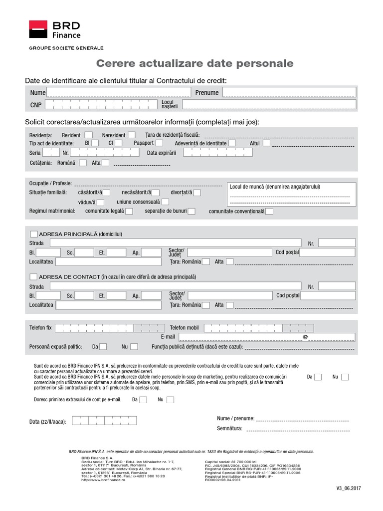Formular Actualizare Date | PDF
