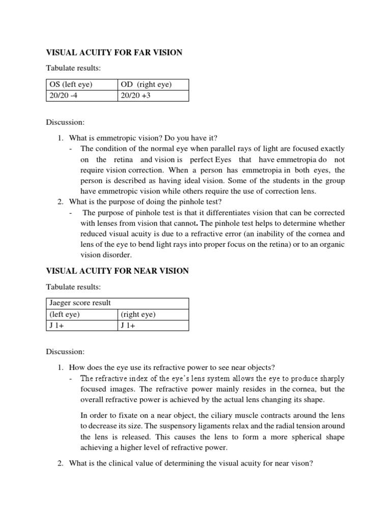 Physio Lab PBL | PDF | Eye | Visual Acuity