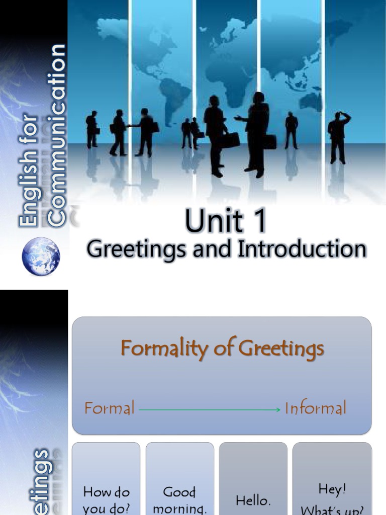 Greetings and Introduction: Unit 1 | PDF