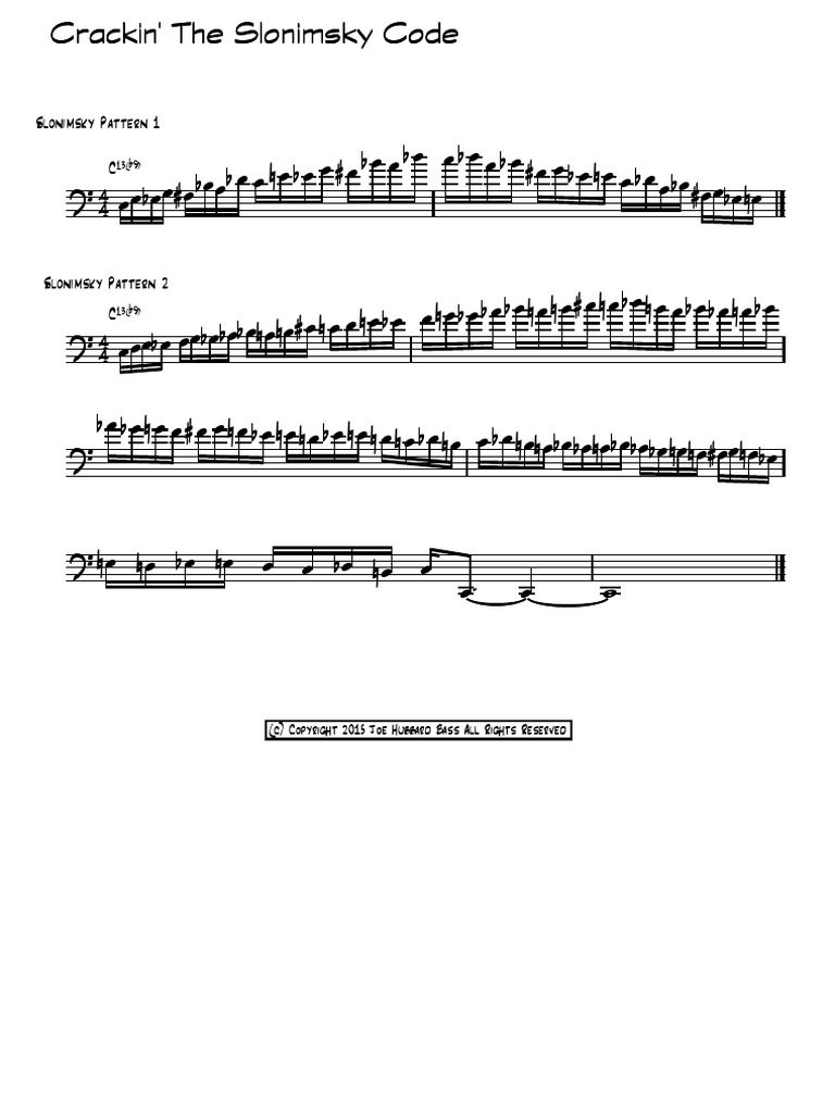 Bass Lesson Crackin The Slonimsky Code PDF | PDF
