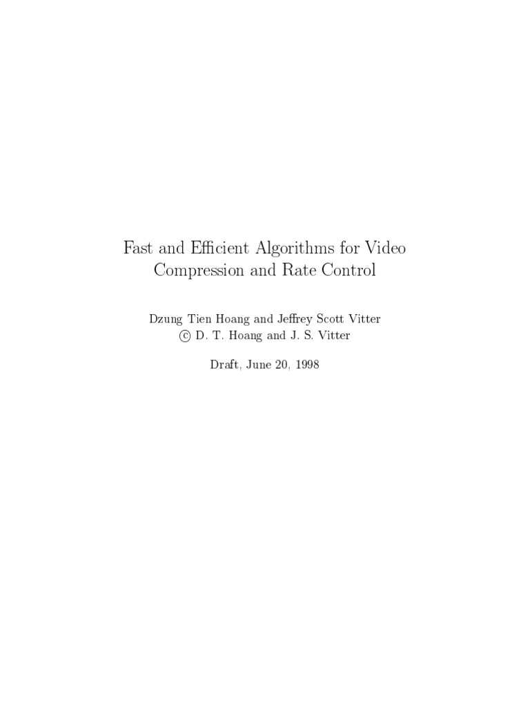 Efficient Video Compression Algorithms | PDF | Data Compression | Video