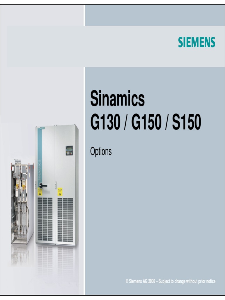 Sinamics G130 / G150 / S150: Options | PDF | Electric Motor | Fuse ...