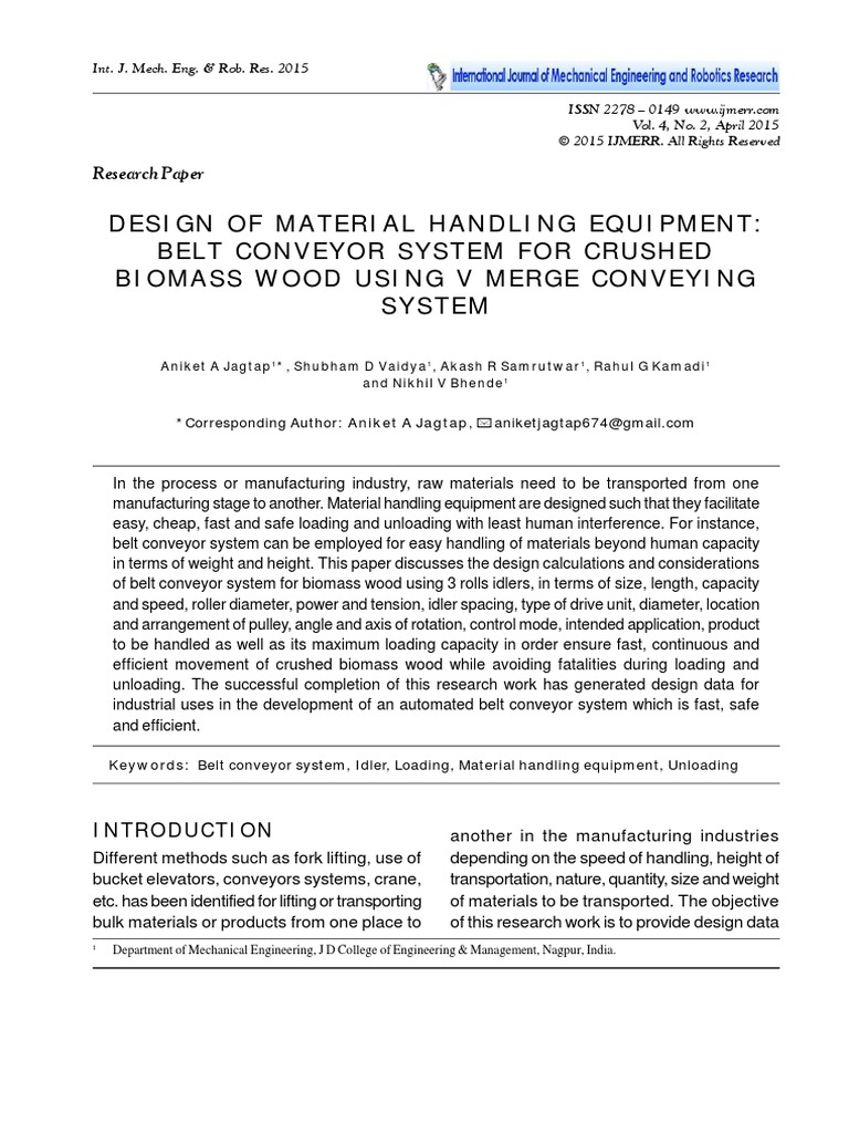 Belt Conveyor Design | PDF | Belt (Mechanical) | Transport