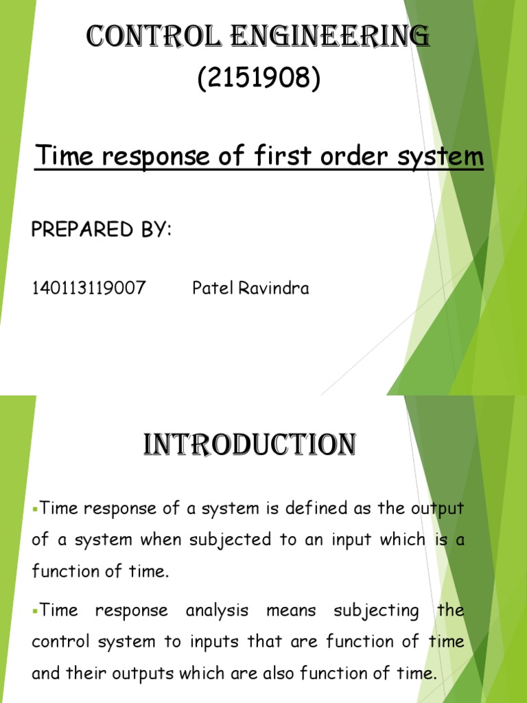 First Order System | PDF | Steady State | Function (Mathematics)