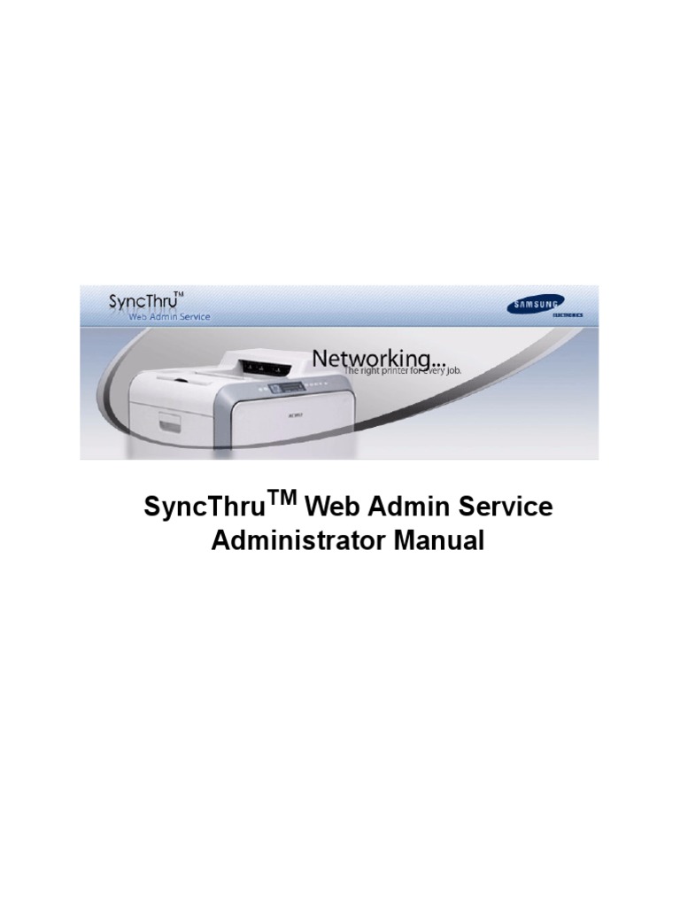 SyncThru Web Admin Service Administrator Manual - SWAS - Main PDF | PDF ...